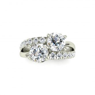 Bypass 2 Stone Engagement Ring | Custom Engagement Rings