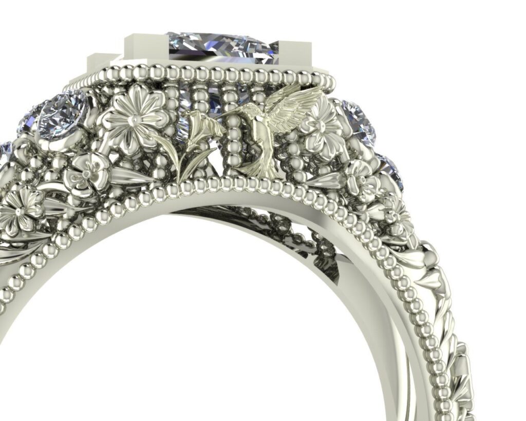 We Love Our Custom Hummingbird Engagement Ring