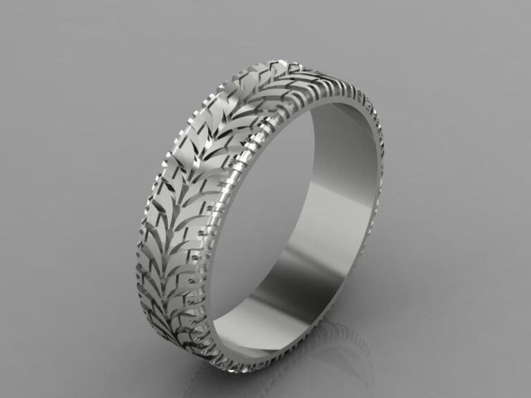 Let Us Create A Modern Tire Tread Wedding Ring Just For You