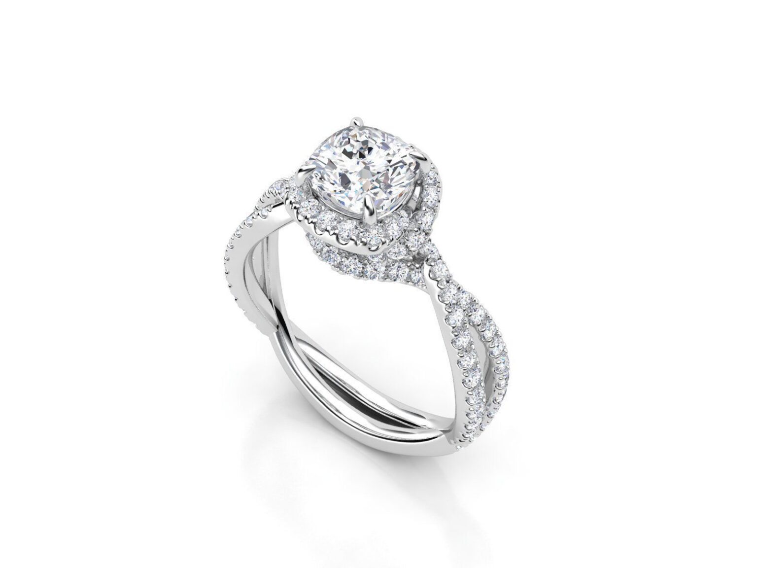 We Can Create AN Overlapping Halo Engagement Ring To Spec
