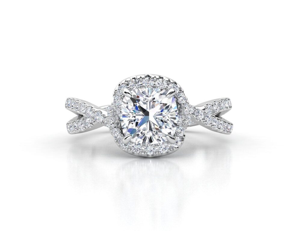 We Can Create AN Overlapping Halo Engagement Ring To Spec