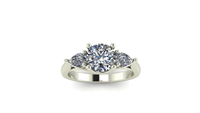 Pear 3 Stone Engagement Ring | Custom Engagement Rings | Gems