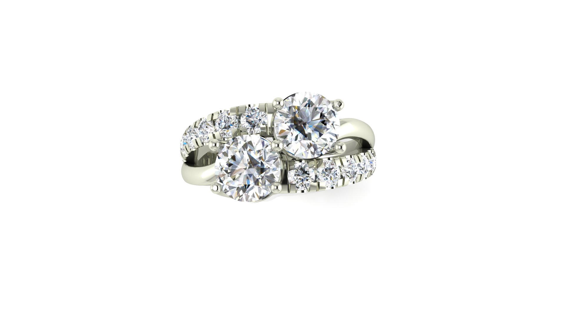We Create Custom 2 Stone Engagement Rings To Order