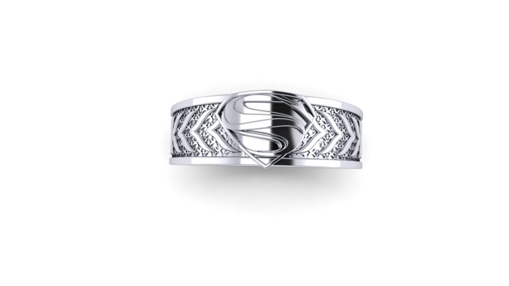 Tapered Superman Wedding Ring | Superhero Wedding Rings