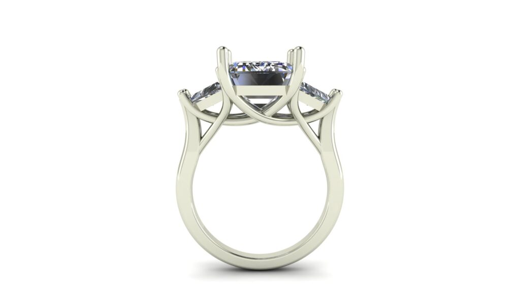 Trapezoid 3 Stone Engagement Ring | Custom Engagement Rings