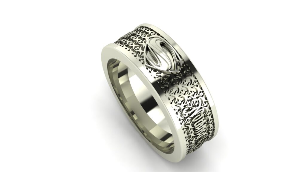 Let us Create A Stylized Superman Wedding Band Just For You